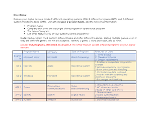 CIS 105 - project - Type your full name. a. Apply Heading 1 Style. b ...
