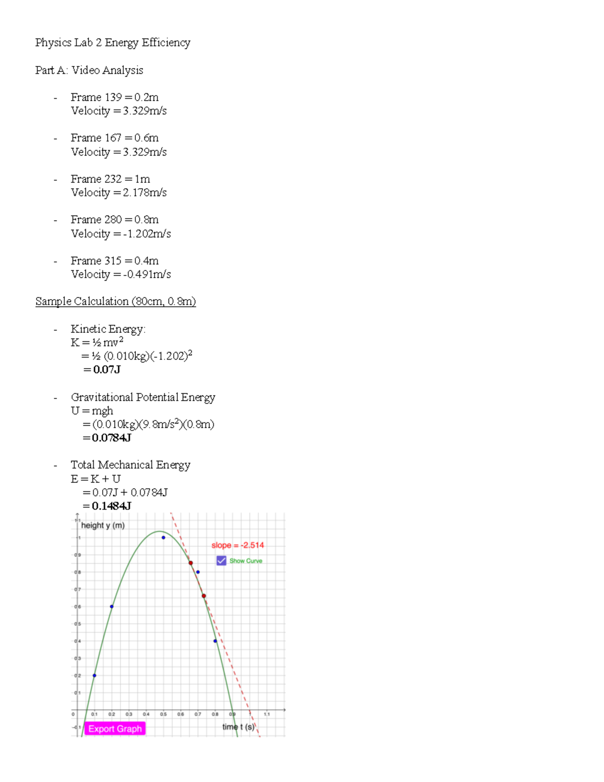 Physics Lab 2 Energy Efficiency - Physics Lab 2 Energy Efficiency Part ...