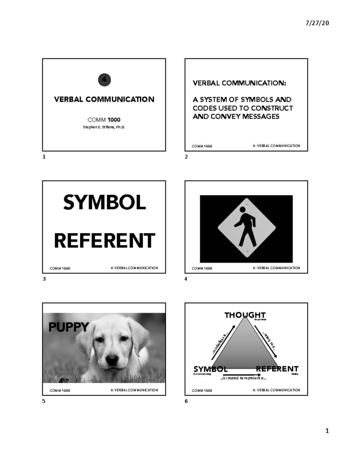 1000LEC-4-Verbal Comm - 7/27/ 1 VERBAL COMMUNICATION COMM 1000 Stephen ...