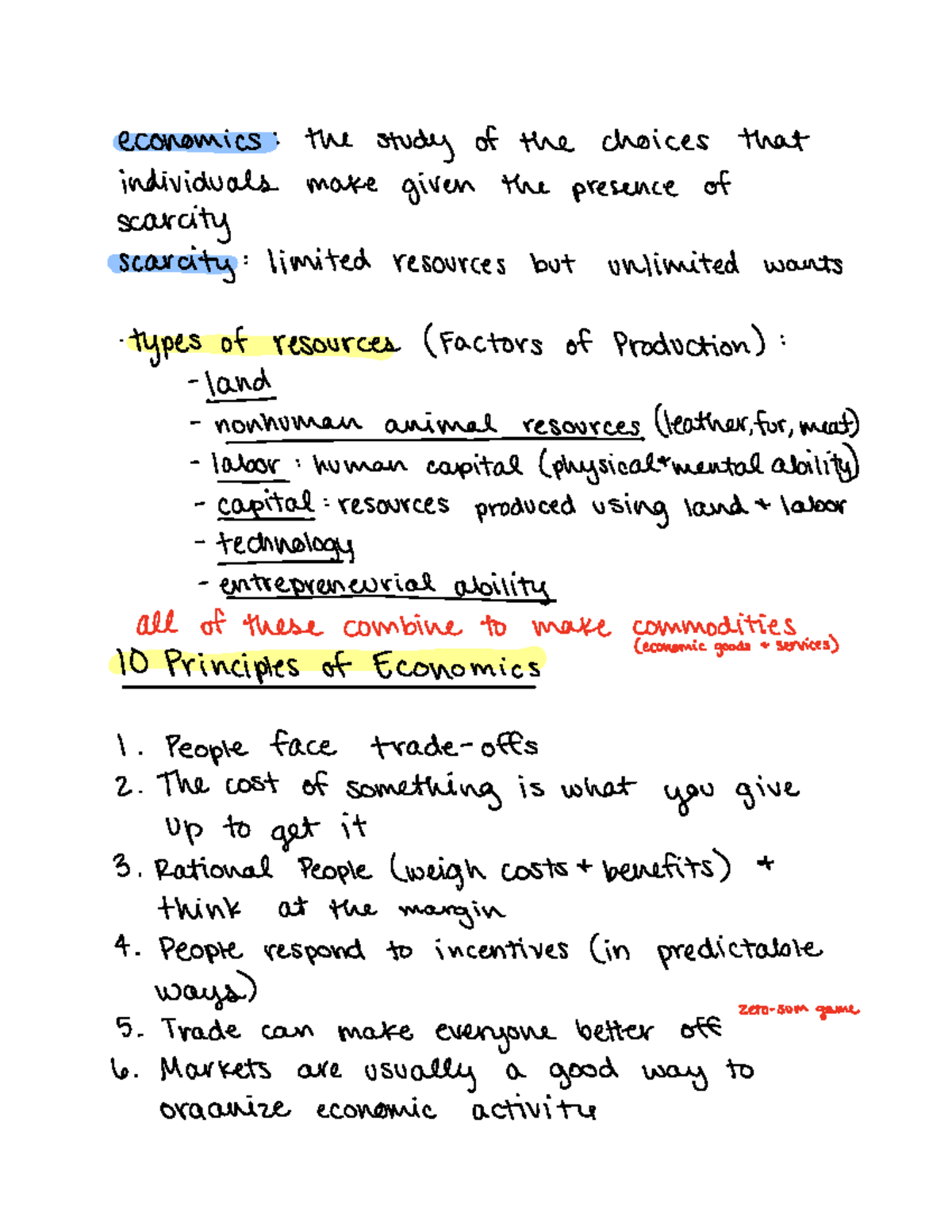 ECO201 Chapter 1 Review - economics the study of the choices that ...
