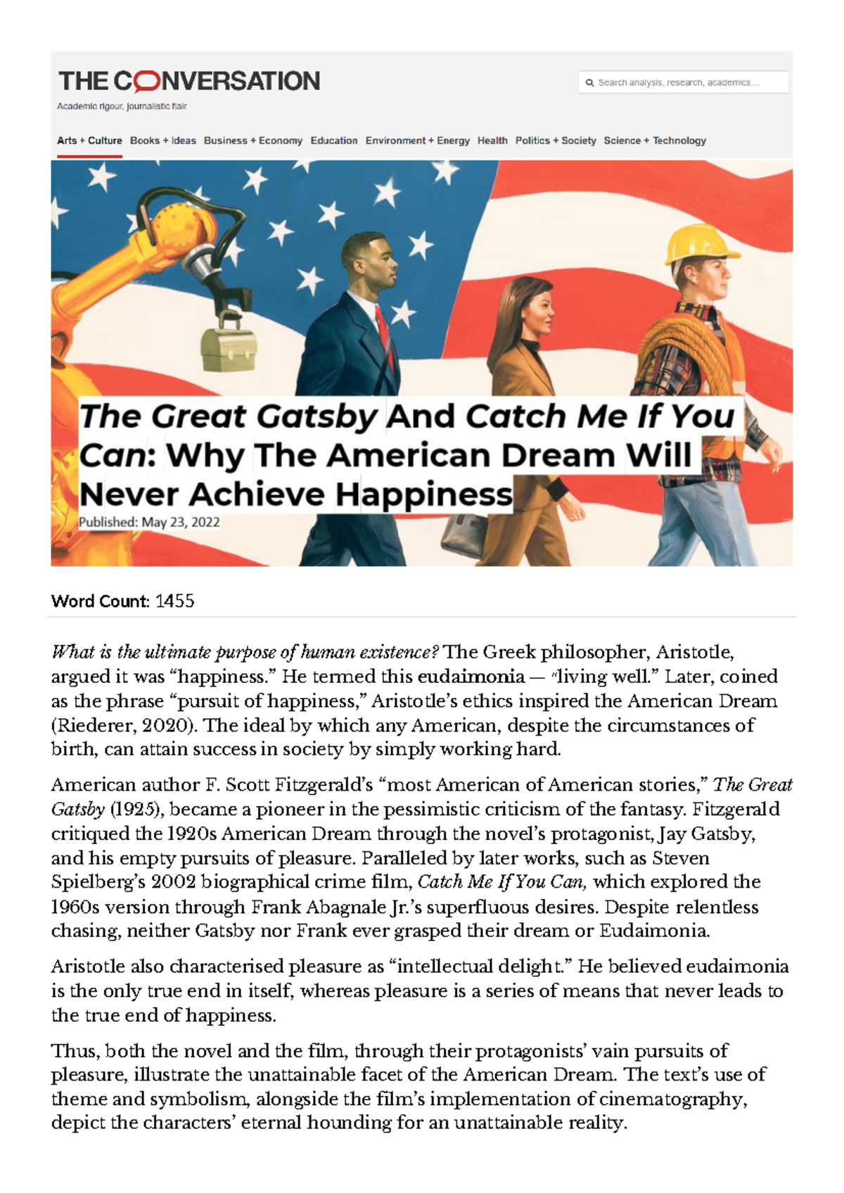 Engia 1 literary article - Word Count : 1455 What is the ultimate ...