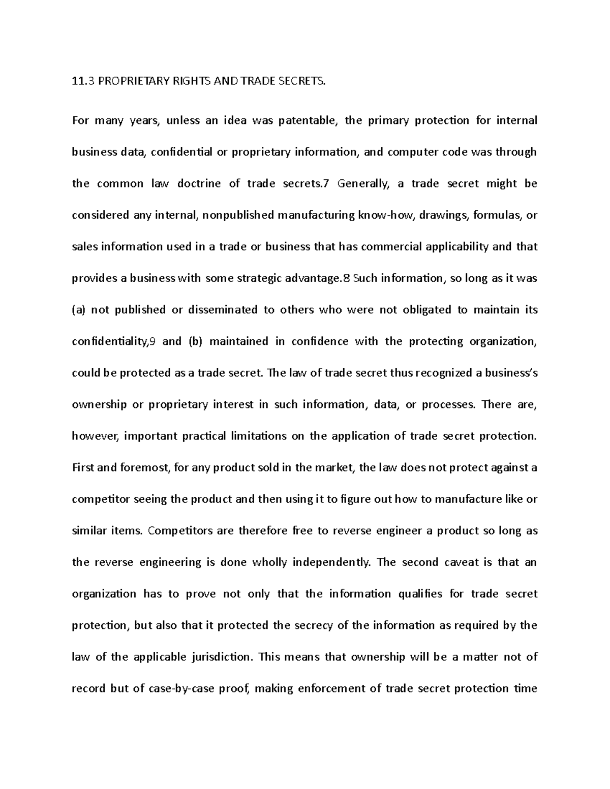 Proprietary Rights AND Trade Secrets - 11 PROPRIETARY RIGHTS AND TRADE ...