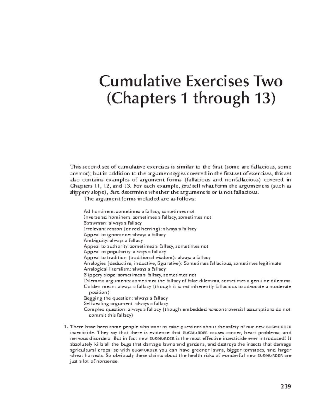 260 - Hello - Cumulative Exercises Two (Chapters 1 through 13) This ...