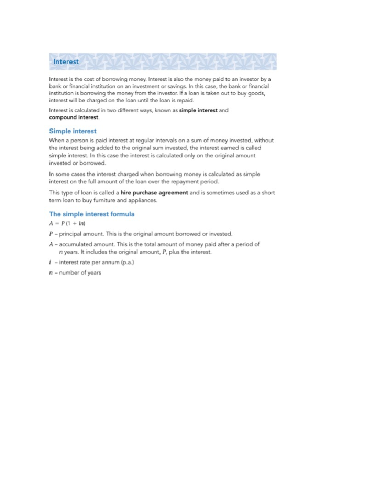 Finance - Interest - Maths Basics - MATH1034 - Studocu