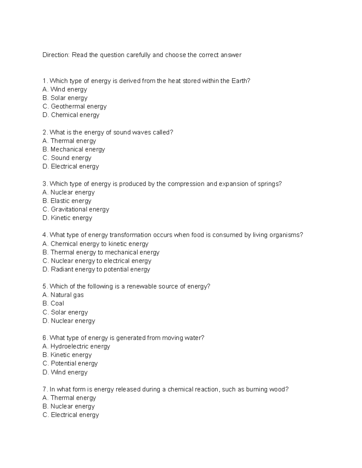 SCI4 - This collection of multiple-choice questions explores various ...