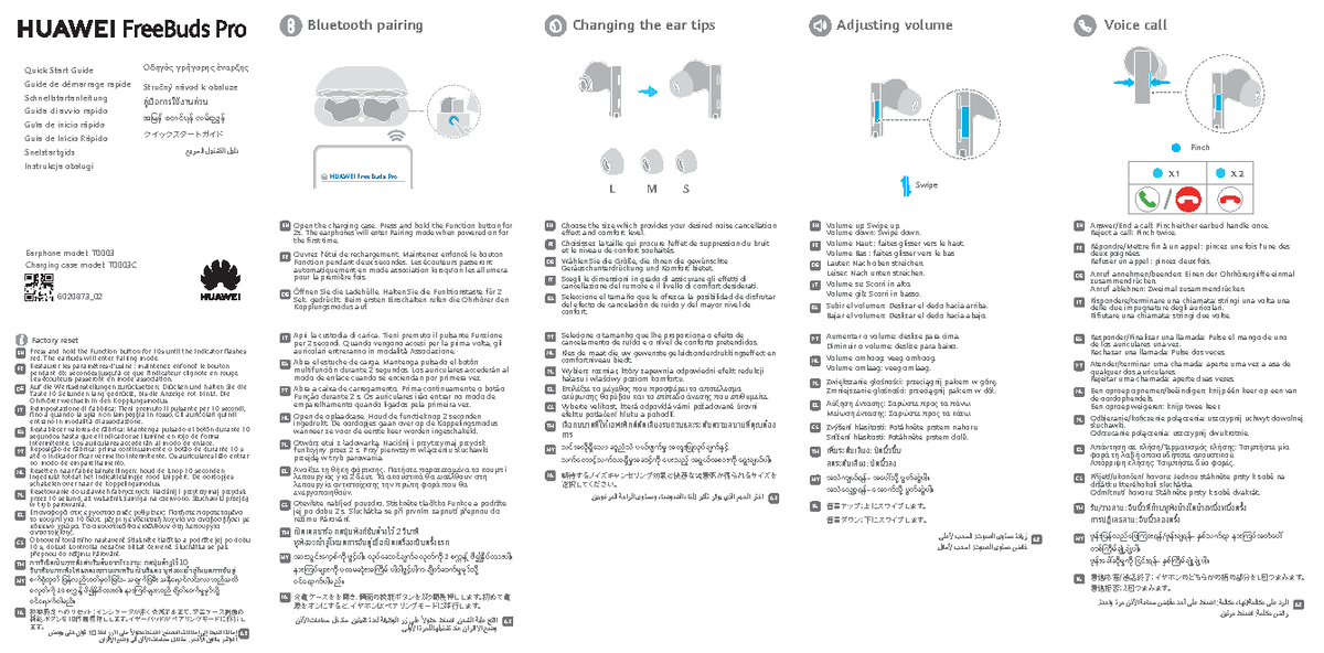 Huawei Free Buds Pro Quick Start Guide-(T0003,02,en-us) - 6020873_ EN ...