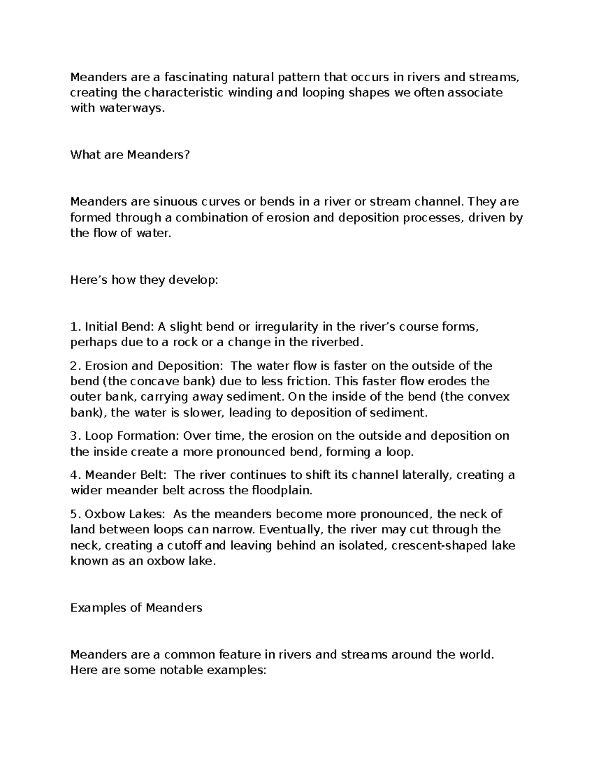 Document (1) (52) - Notes - Meanders are a fascinating natural pattern ...
