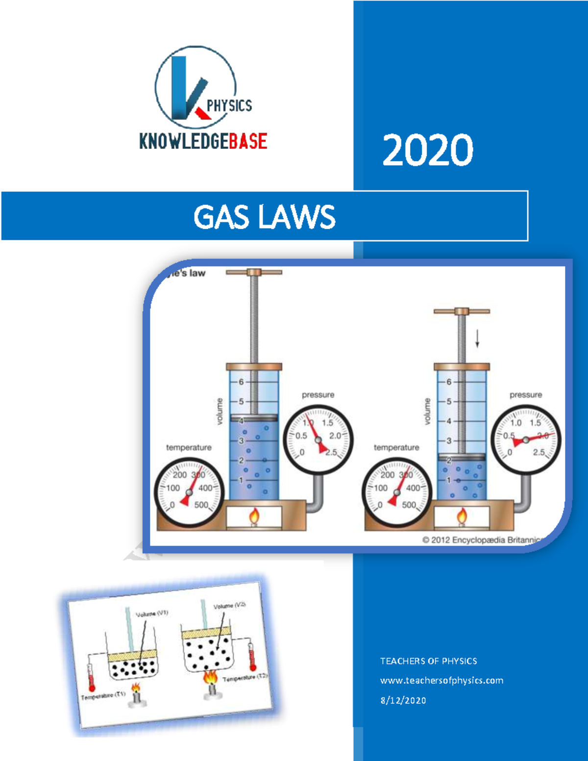 GAS LAWS - notes - 2020 TEACHERS OF PHYSICS teachersofphysics 8/12/ GAS ...
