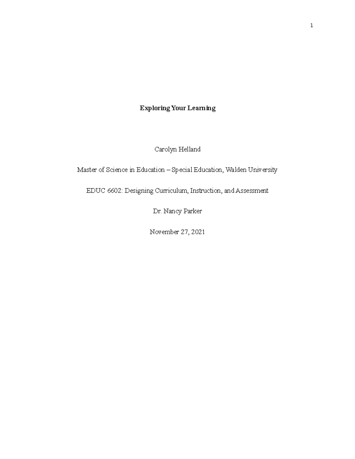 Module 4 Assignment - EDUC 6602 - Walden University - Exploring Your ...