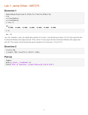 Matlab Lab1 - MATLAB Lab 1 Due at 11:59 pm on Tuesday, 14 February 2017 The files below must be ...