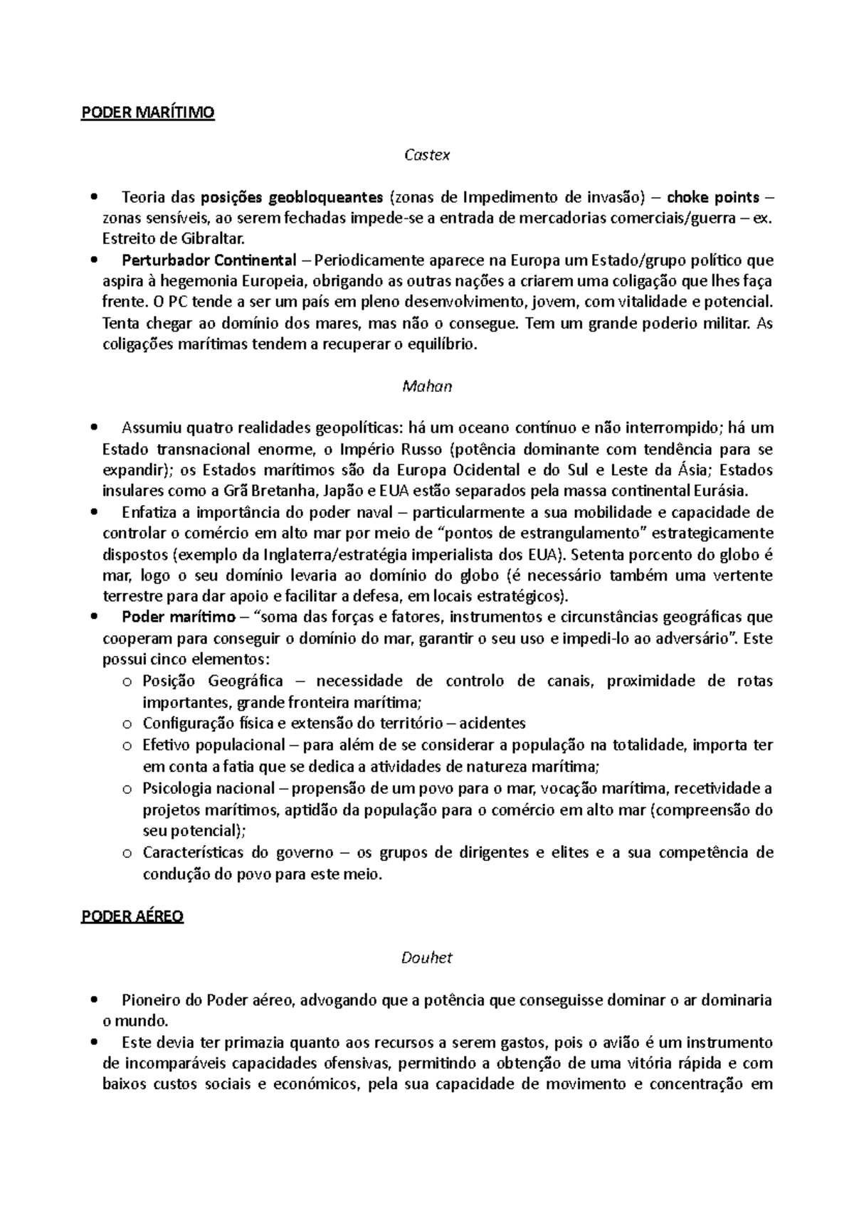Poder MARÍTIMO - PODER MARÍTIMO Castex Teoria das posições ...