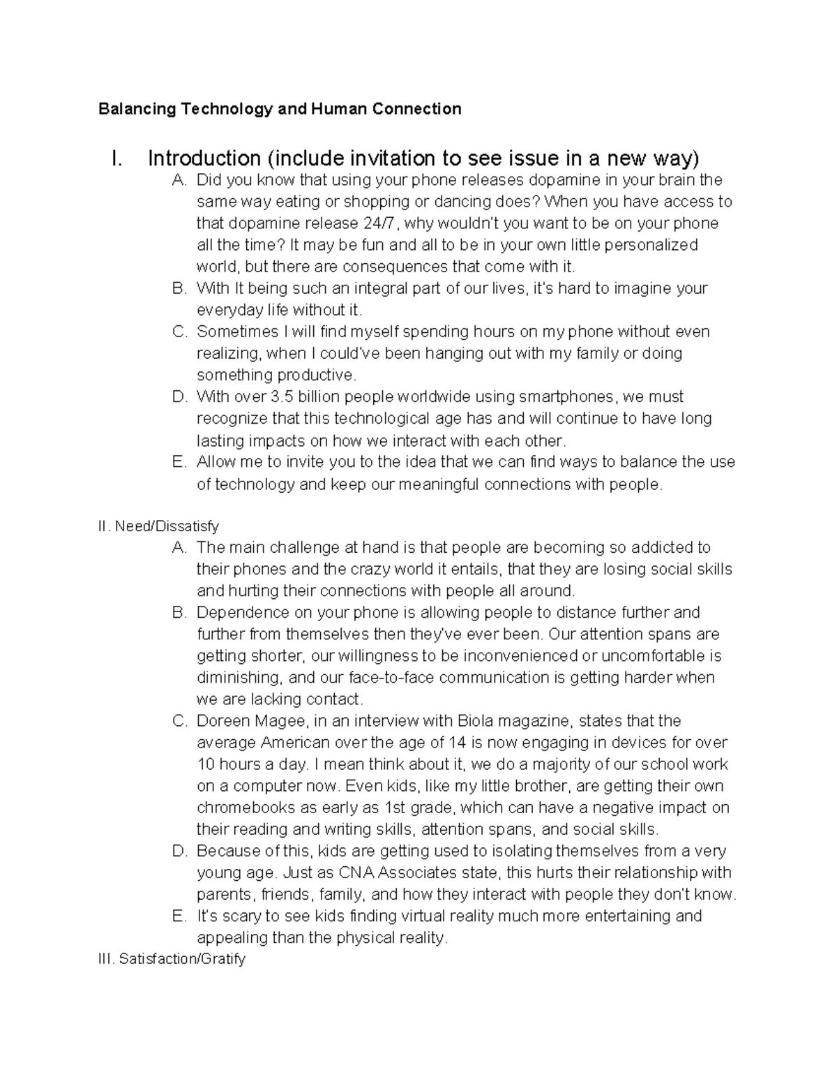 Mal Invitational Speech Outline - Balancing Technology and Human ...