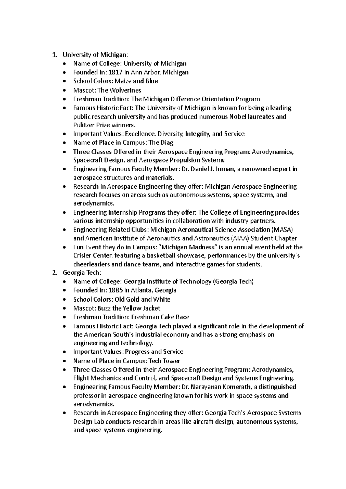 Cheat sheets - University of Michigan: Name of College: University of ...