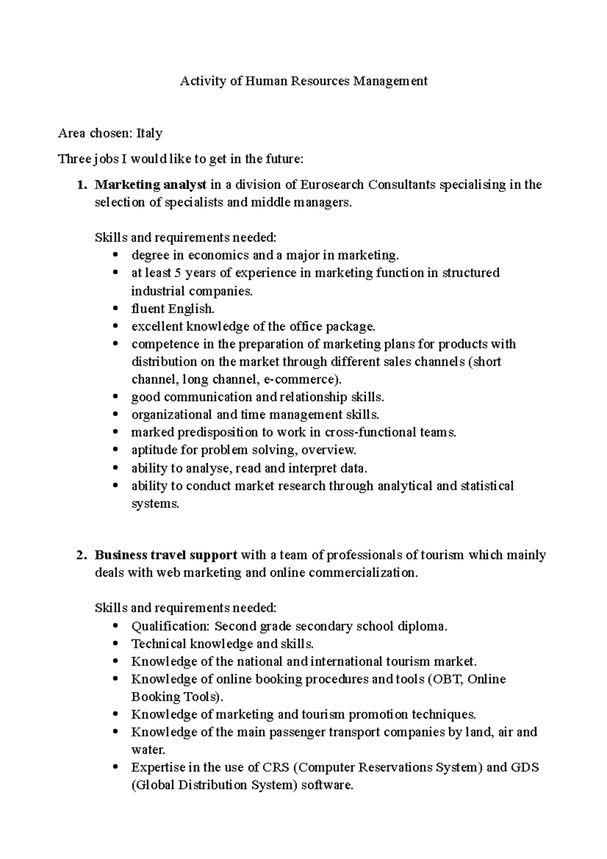 Activity Human Resources and Management - Activity of Human Resources ...