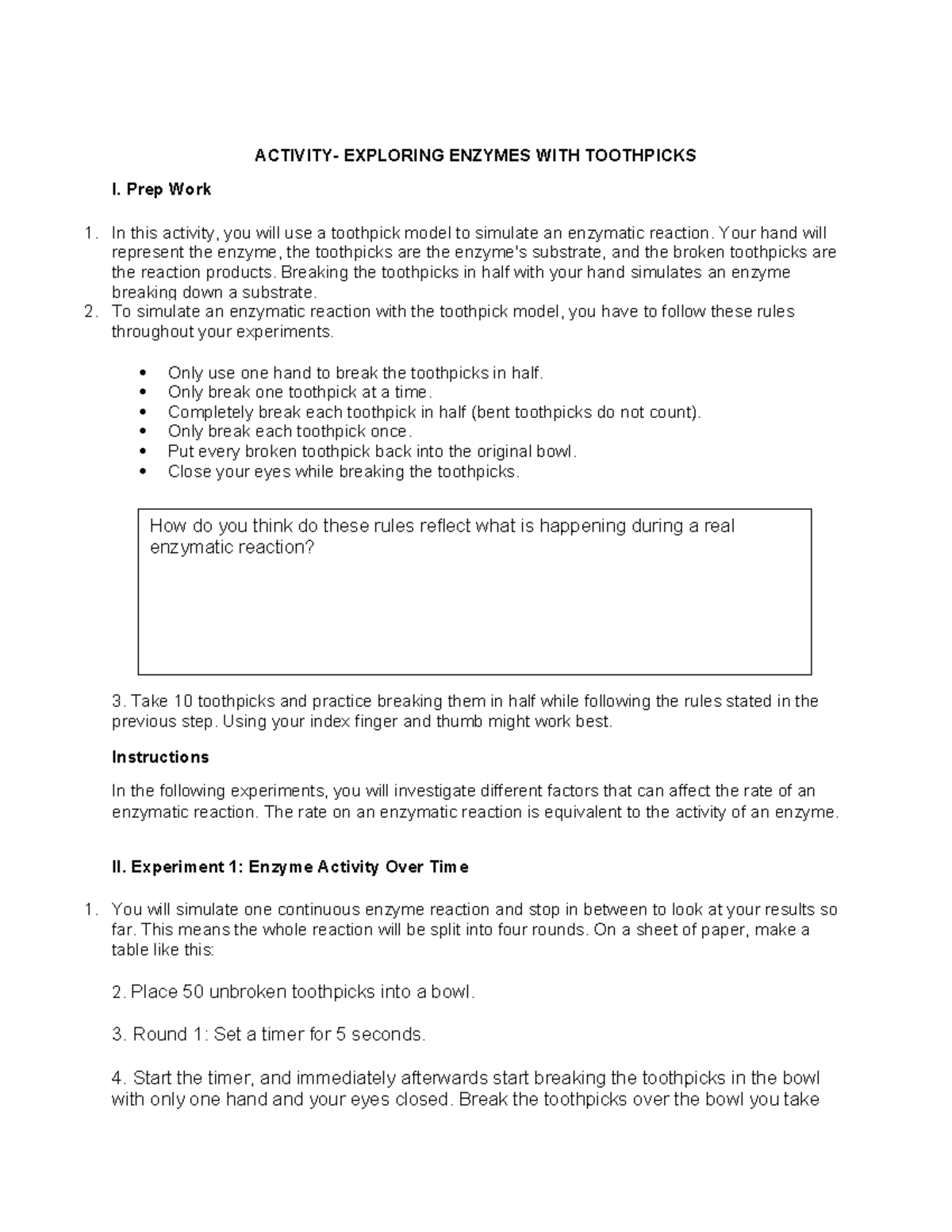 Exploring-enzymes-activity - ACTIVITY- EXPLORING ENZYMES WITH ...