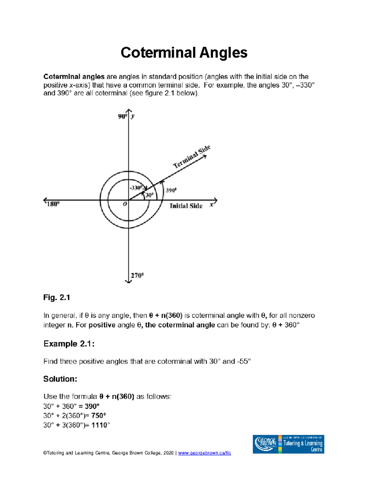 Coterminal angles - Practice - Coterminal angles are angles in standard ...
