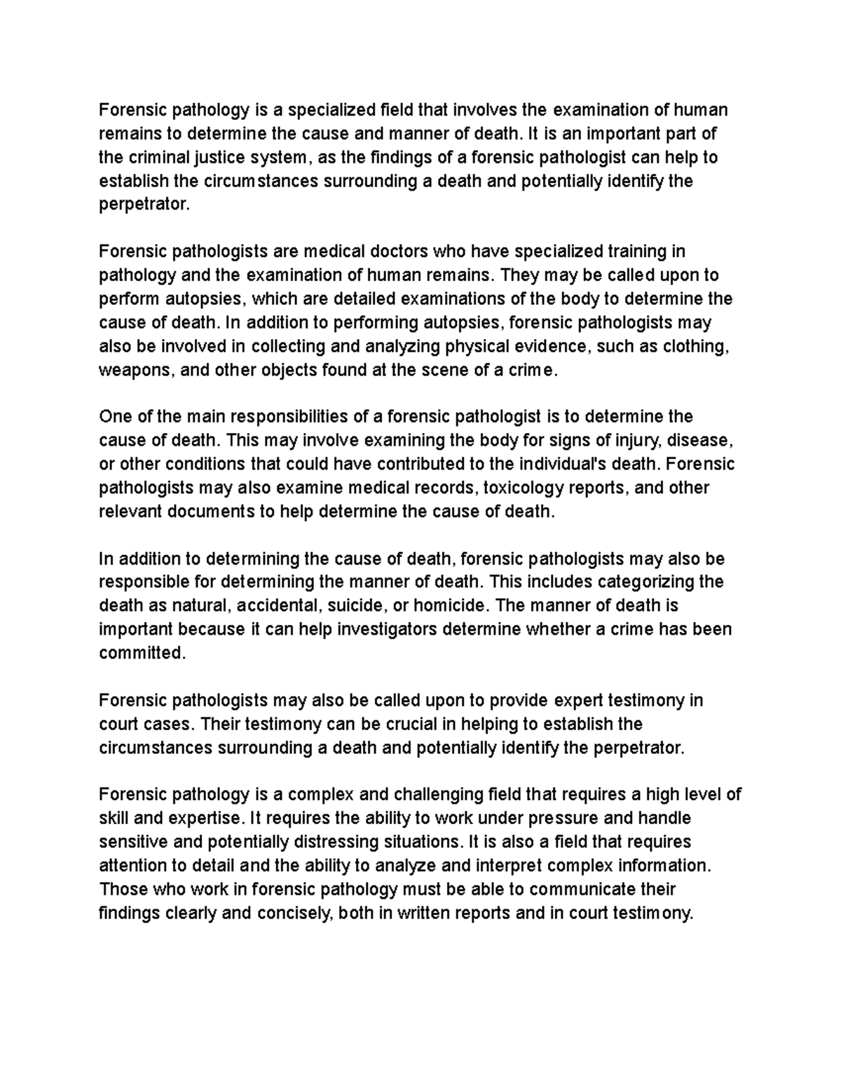 Forensic pathology - It is an important part of the criminal justice ...