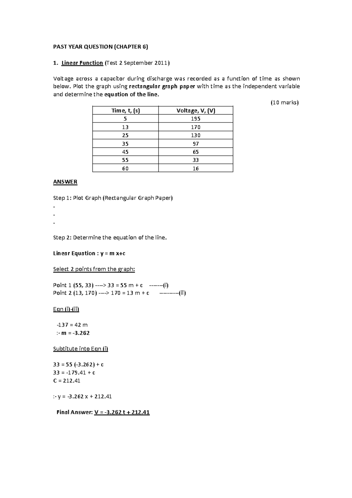 MEC101 Chapter 6 Example ANS SOLN - PAST YEAR QUESTION (CHAPTER 6 ...