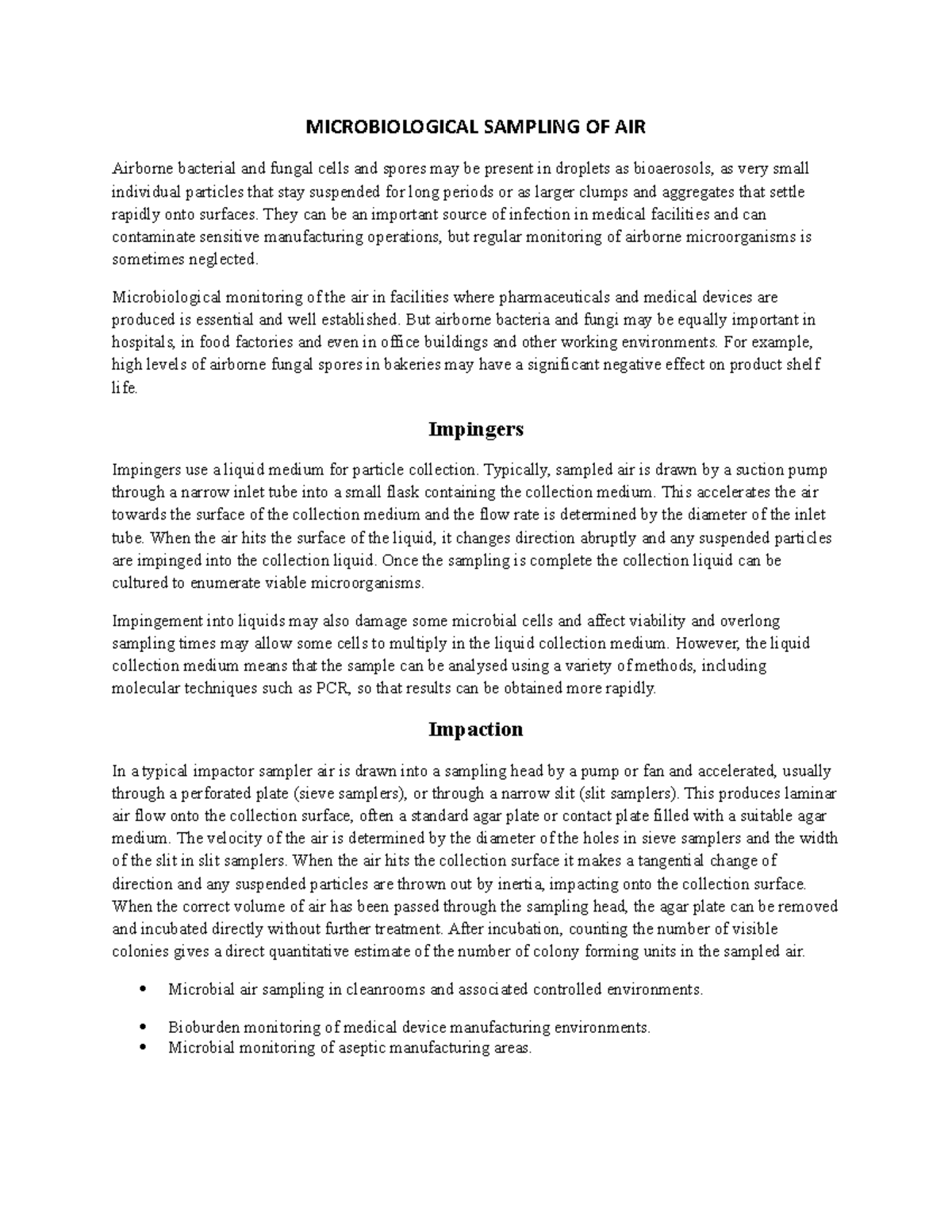 Aeromicrobiology - Air microflora,droplets,droplet nuclei,infectious ...