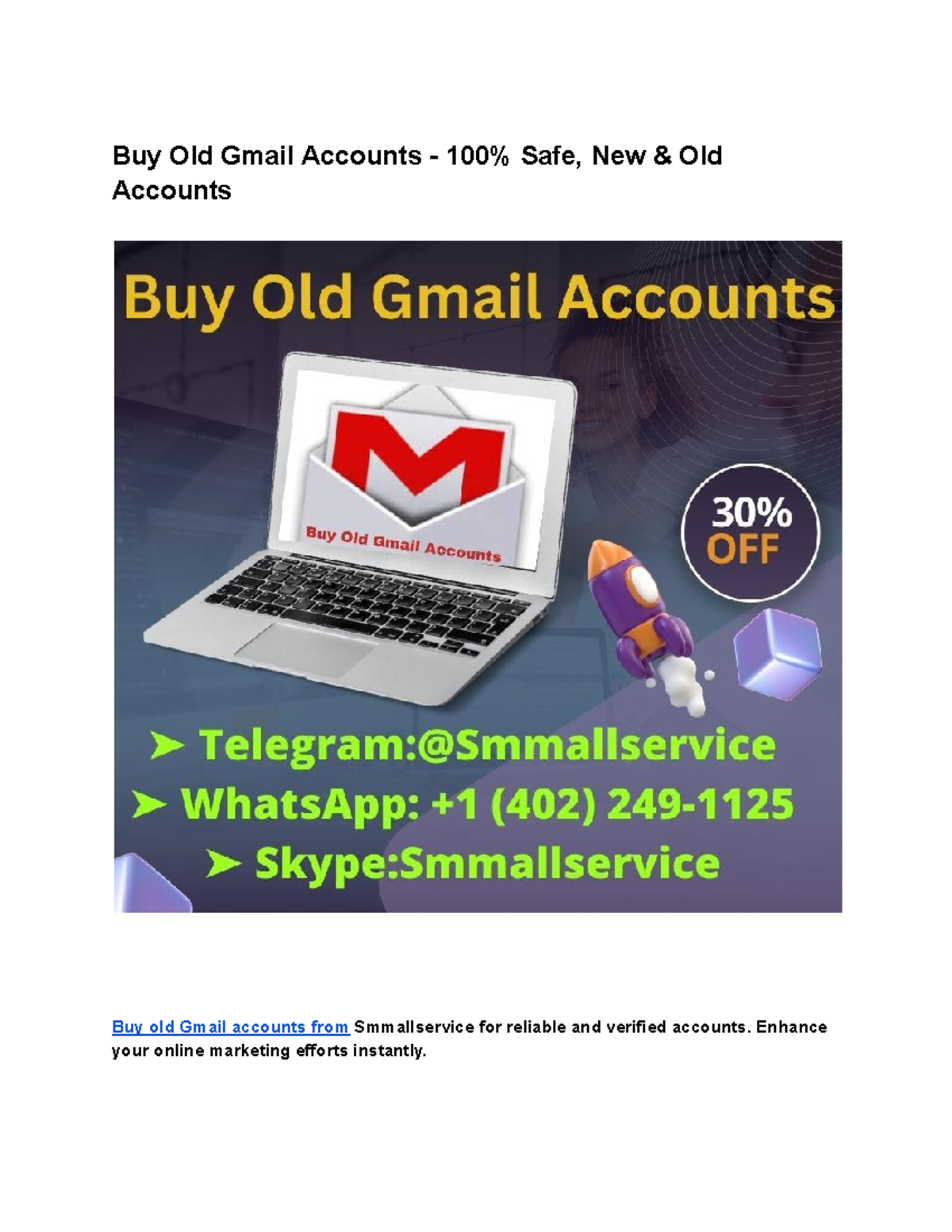 Buy Old Gmail Accounts - 100% Safe, New & Old Accounts - Buy Old Gmail ...