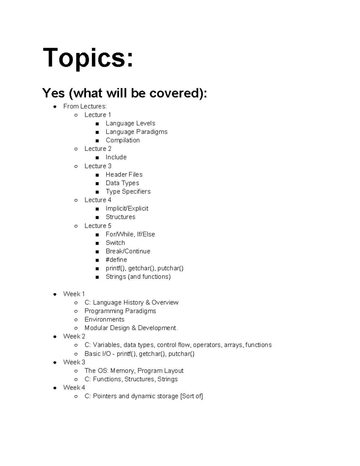 SI Exam 1 Study Guide 2231 - Topics: Yes (what will be covered): From ...