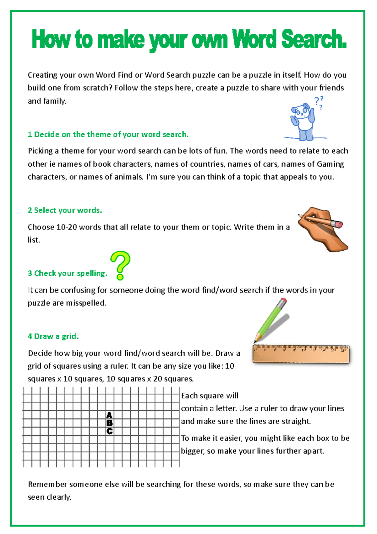 How to make a Word Find - Nice - Creating your own Word Find or Word ...