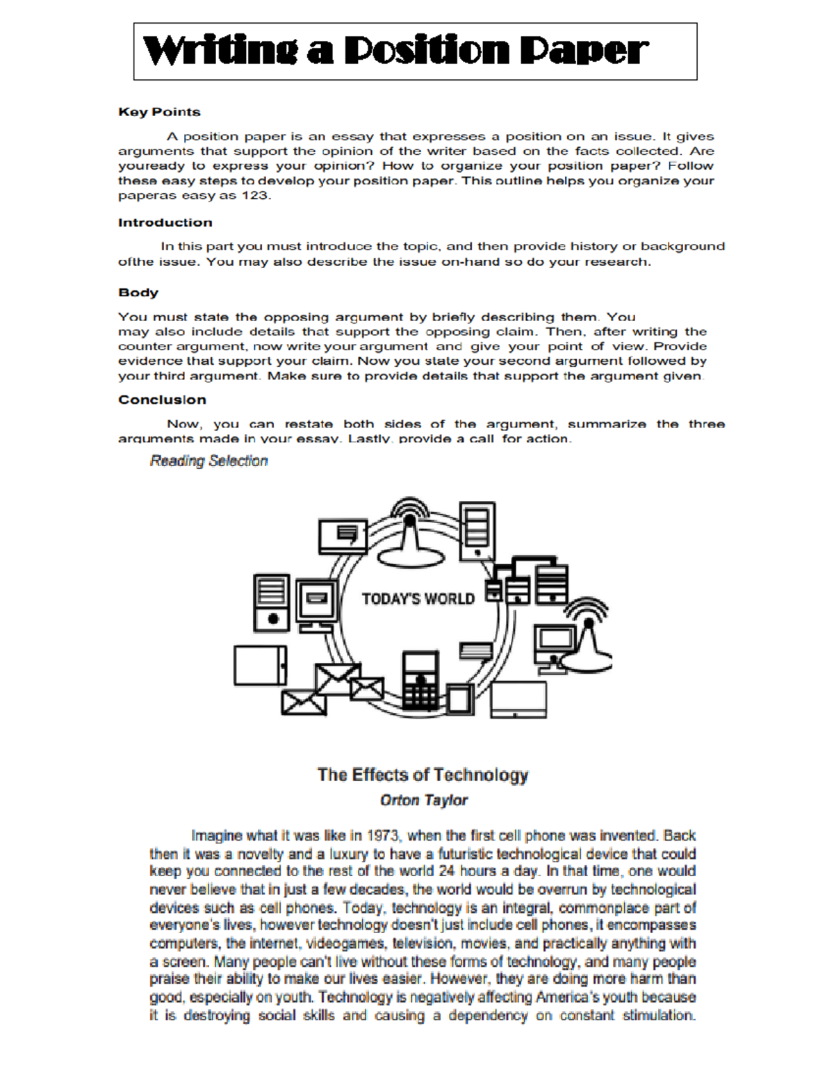 Writing A Position Paper - Historia de Estados Unidos - Studocu