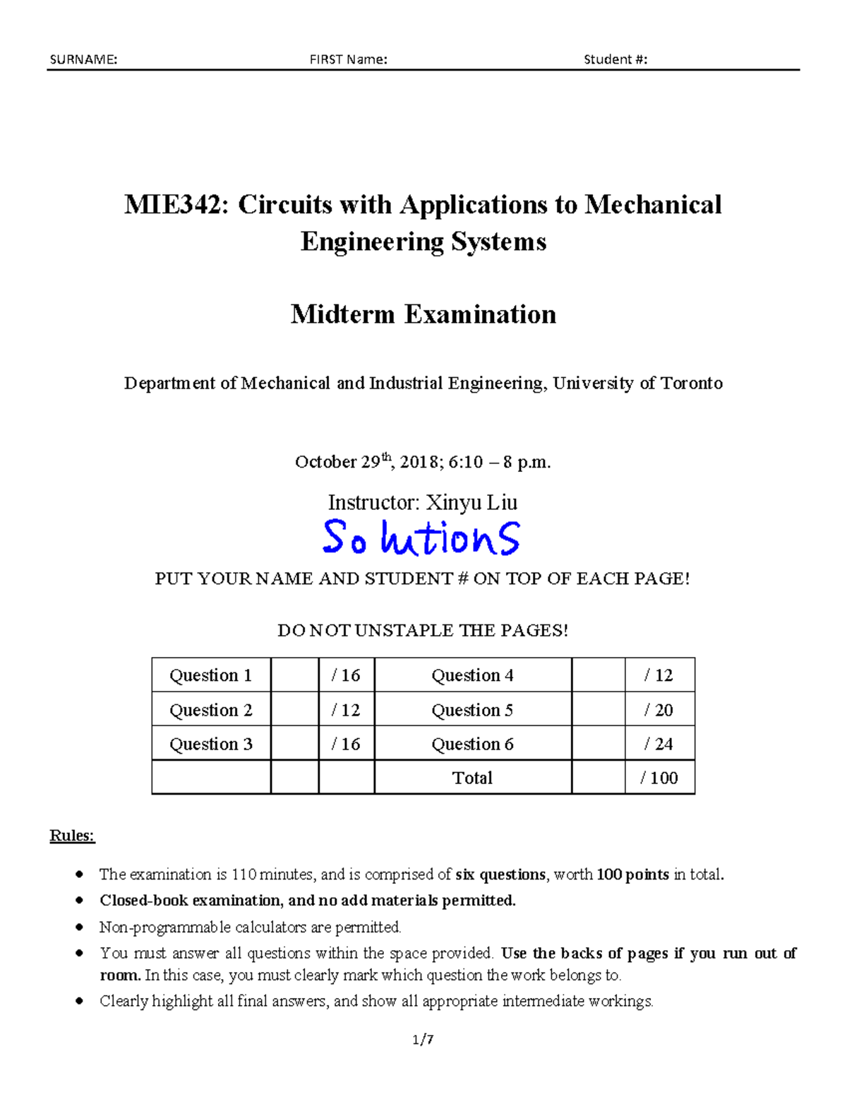 MIE342H1 2018 9 621667167360 solution-midterm-2018-updated - MIE342: Circuits with Applications ...