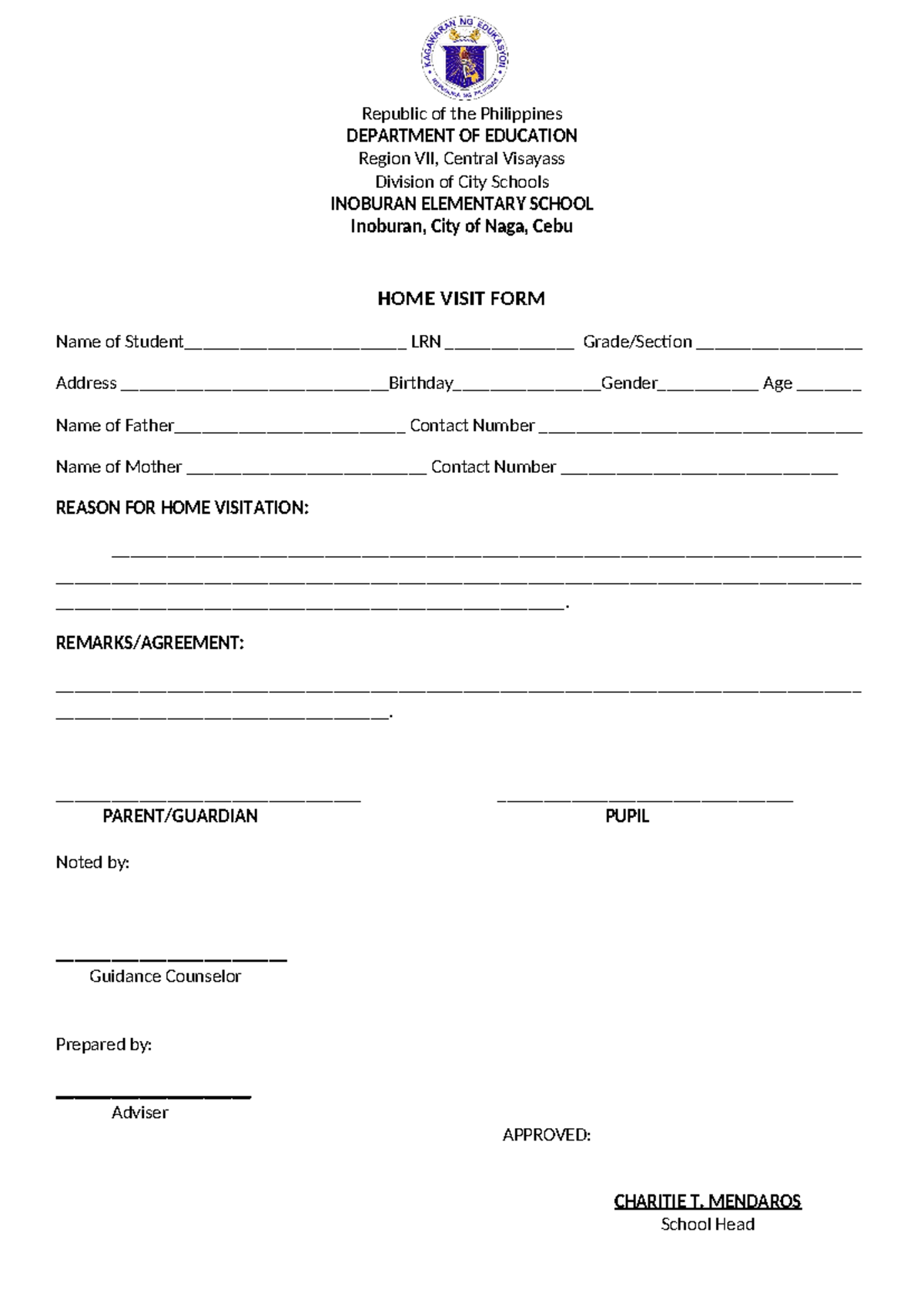 Home-visit-form - This tool is fir students who chronically absent from ...