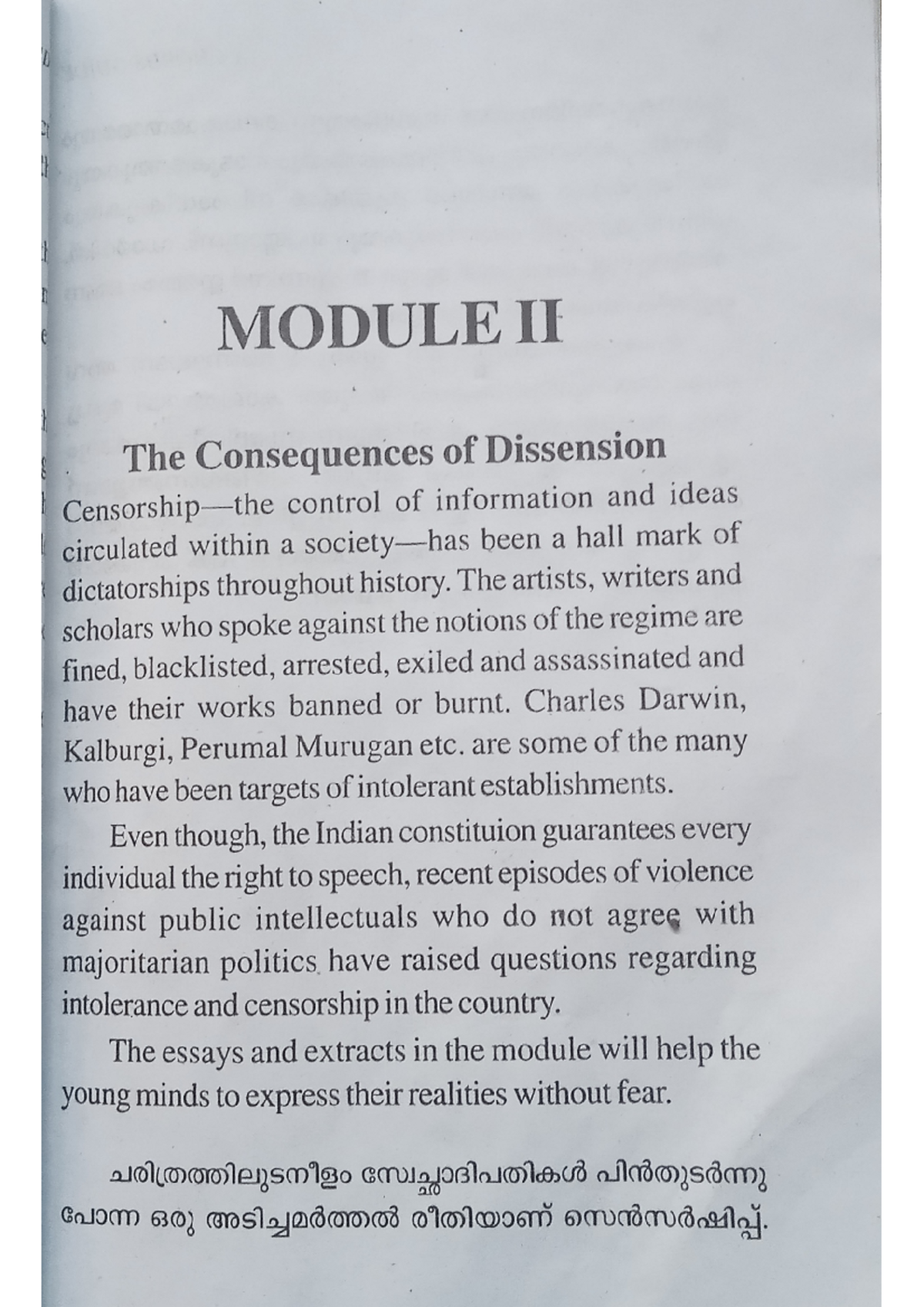 Issues that matter module 2 - MODULE II The Consequences of Dissension ...