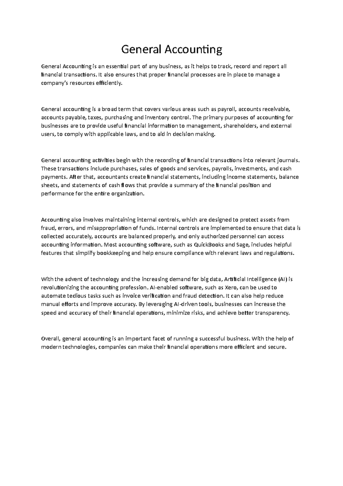 General Accounting - comptabilité générale - General Accounting General ...