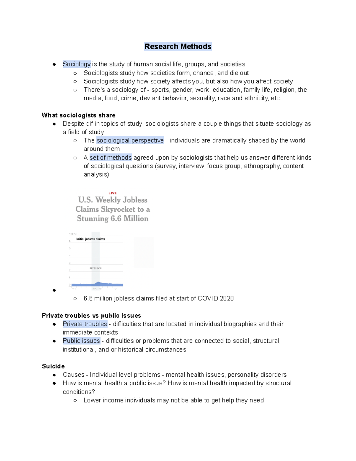 Week 1 Notes - Research Methods - Research Methods Sociology is the ...