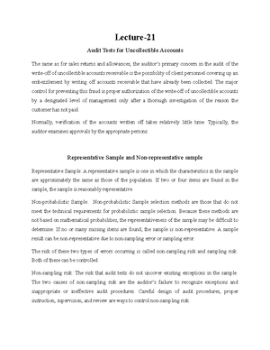 Audit and assurance - Audit and assurance It is often not possible to ...