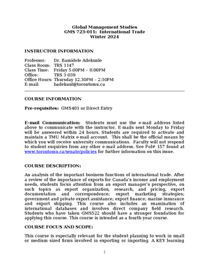 Lecture 01-Intro Handout Semester Winter - Lecture 1 Introduction Multinational Business Finance ...