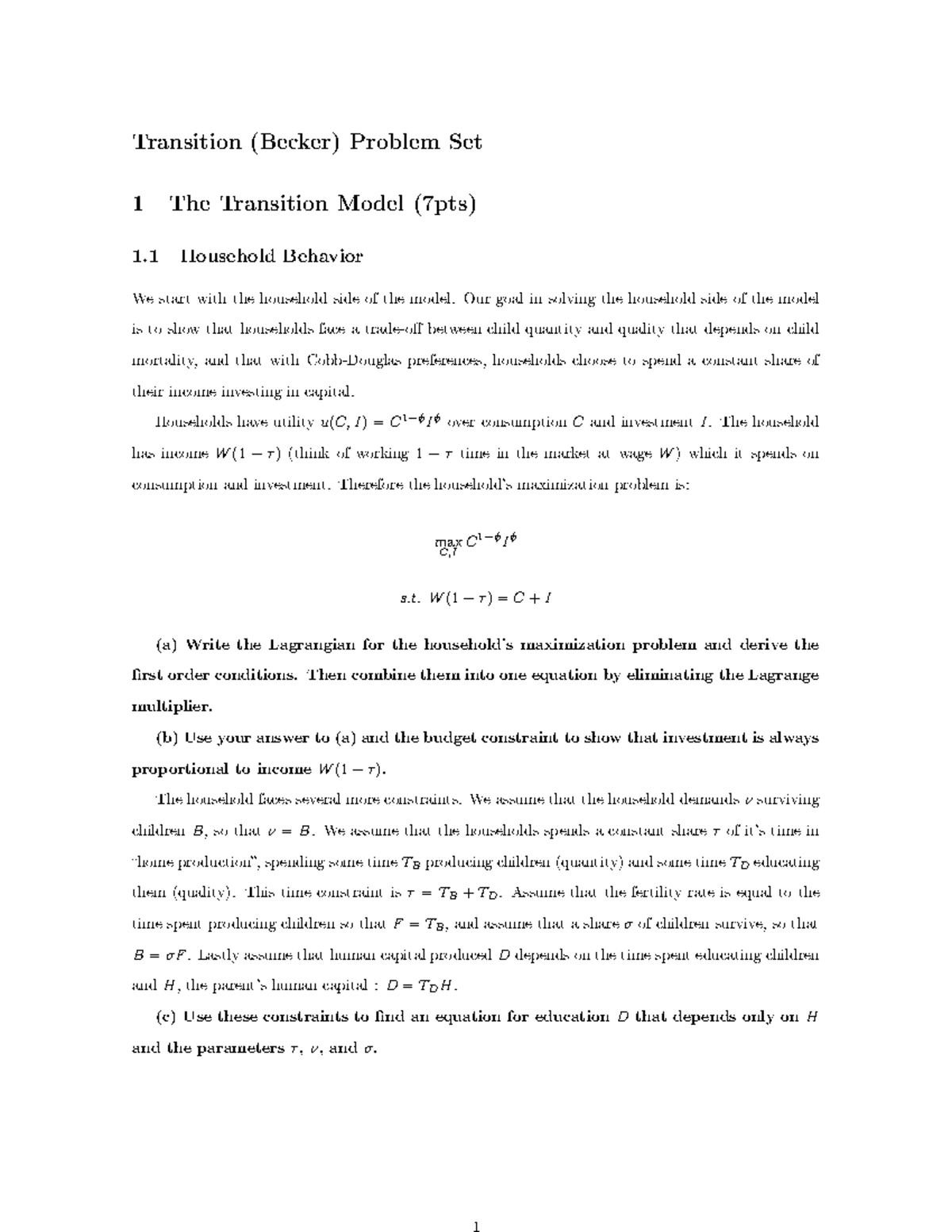 Transition Model Problem Set - r ♥s t ♦♥ r Pr♦ ♠ t r ♥s t ♦♥ ♦ ♣ts ...