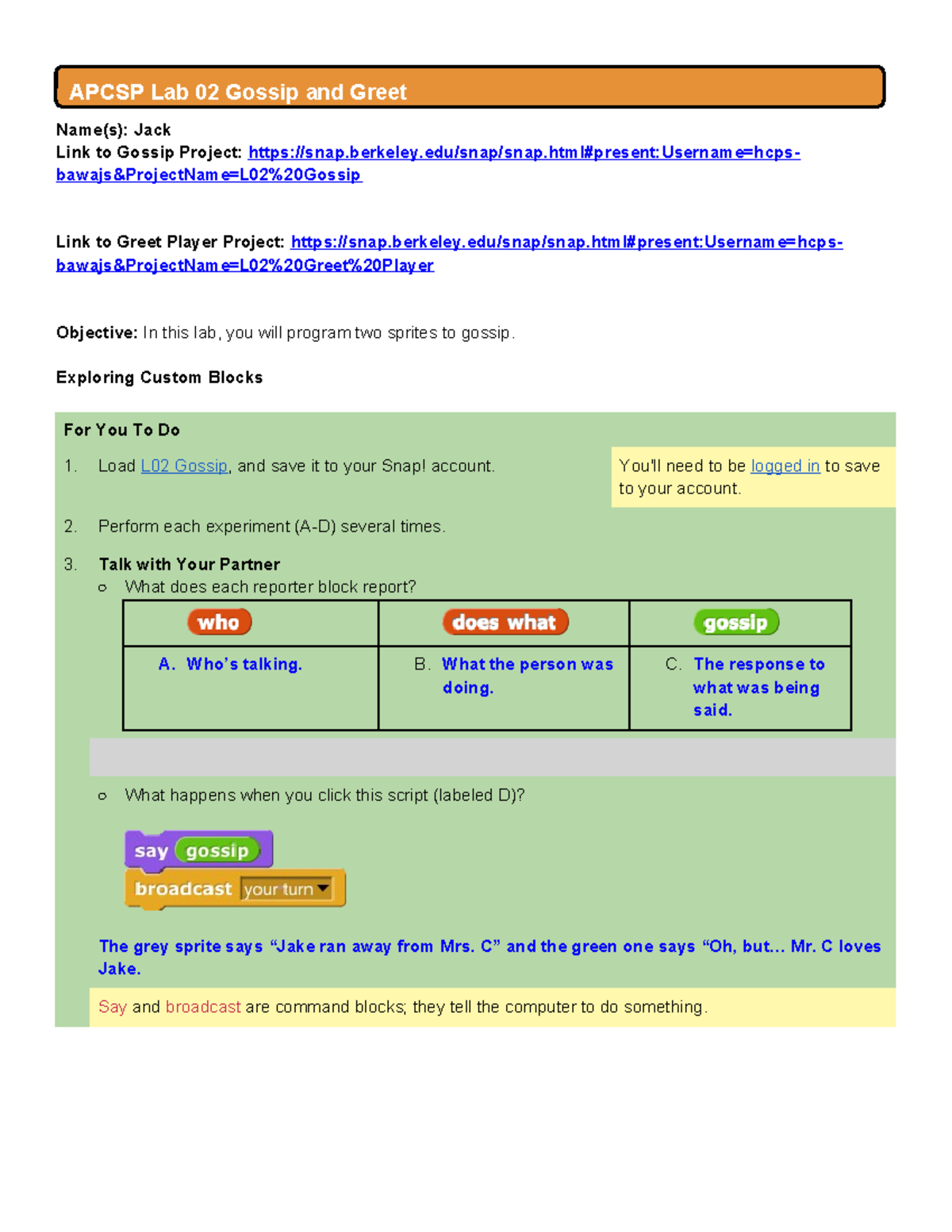 Lab02gossipand Greet Coding Script Project Complete Names Jack Link To Gossip Project