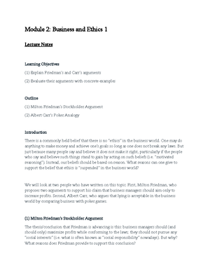 Module 3 - Module 3 : Business and Ethics 2 Lecture Notes Learning ...