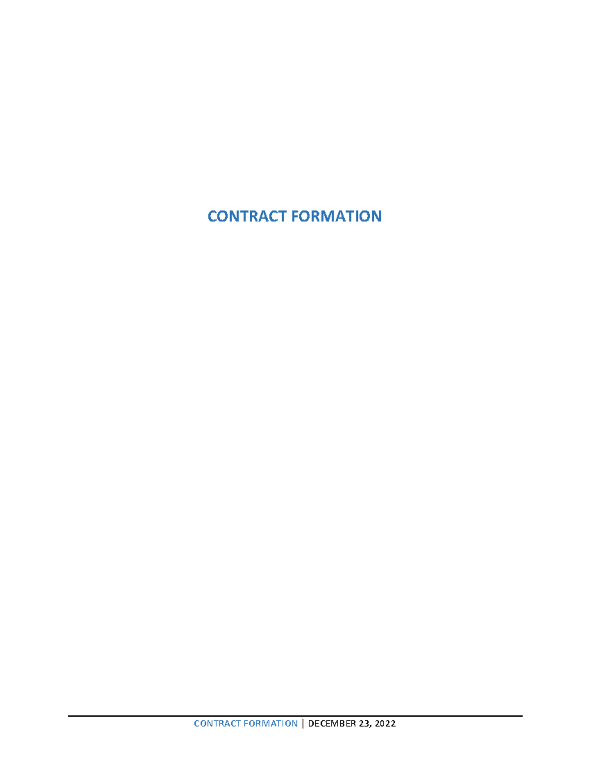 1. Contract Formation - CONTRACT FORMATION 1. CONTRACT FORMATION 1 ...