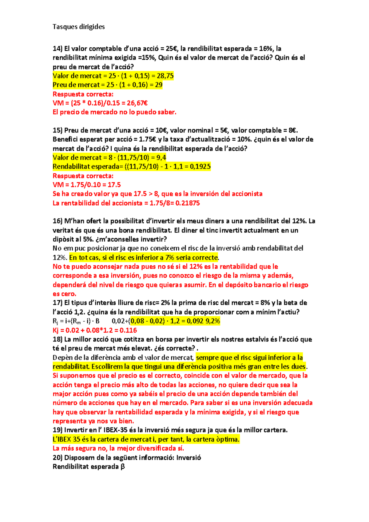 SoluciÓ Exercicis T.3 - Warning: TT: undefined function: 32 Tasques dirigides El valor comptable ...