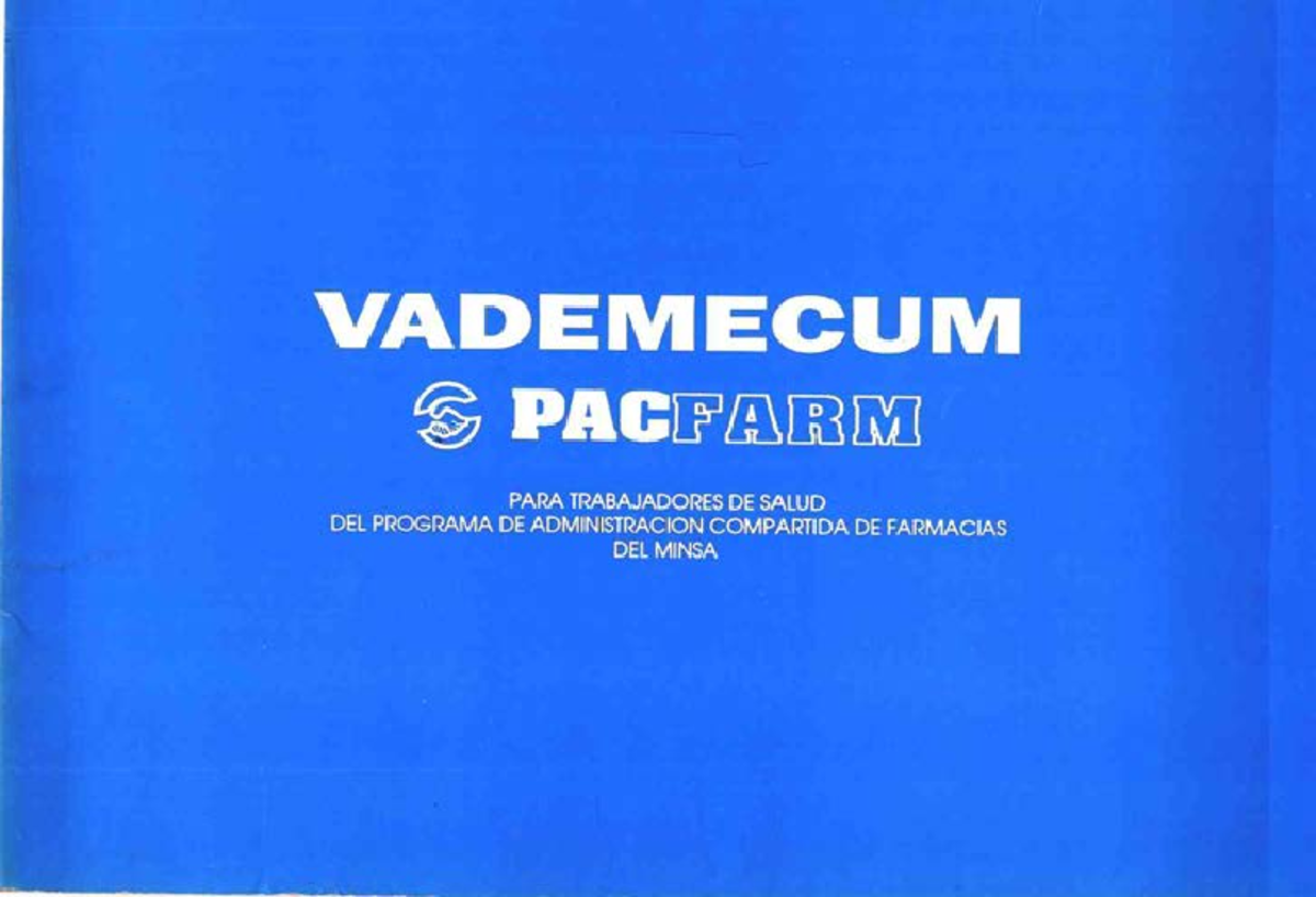 Vademecum - tipos de farmacos - Farmacia - Studocu