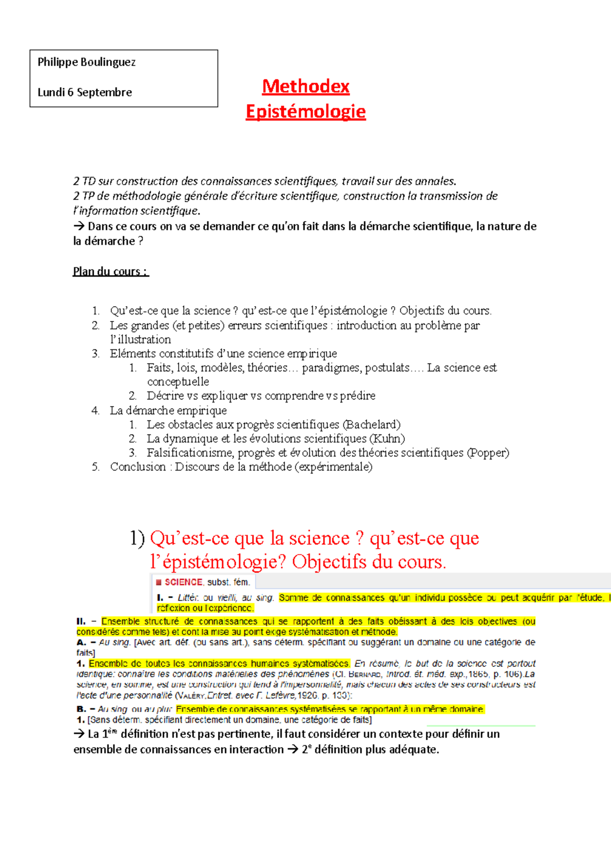 Cours Epistémologie de P. Boulinguez année 2021-2022 - Methodex ...