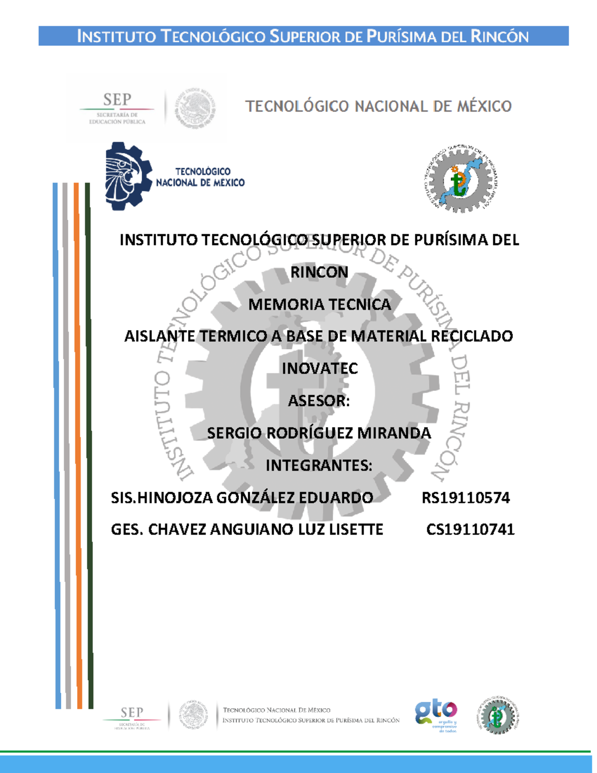 Aislante Termico-Memoria Tecnica - INSTITUTO TECNOL”GICO SUPERIOR DE ...