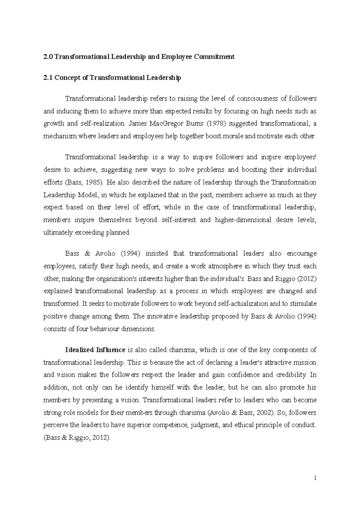 Transformational Leadership and Employee Commitment - James MacGregor ...