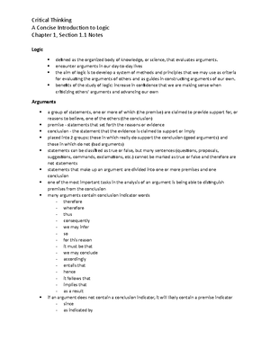 Chapters 1,2 (what is critical thinking, The nature of inquiry, The ...