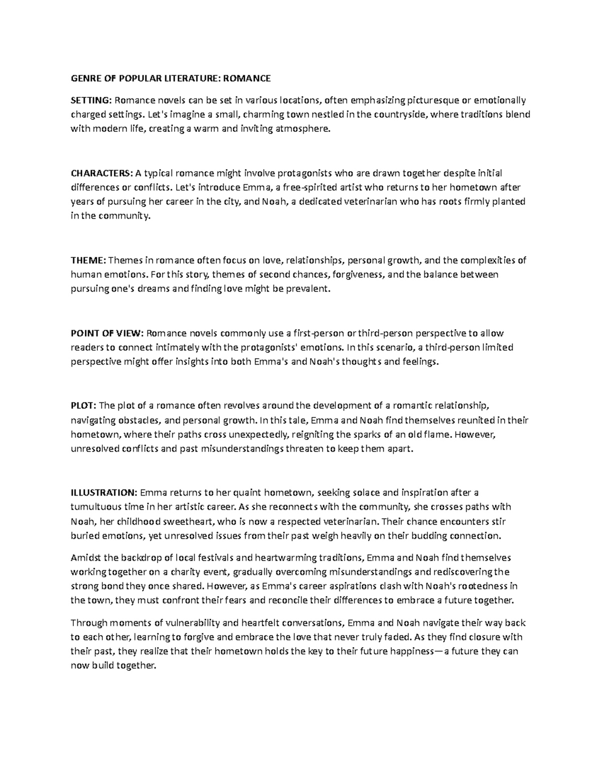 Genre OF Popular Literature - GENRE OF POPULAR LITERATURE: ROMANCE ...