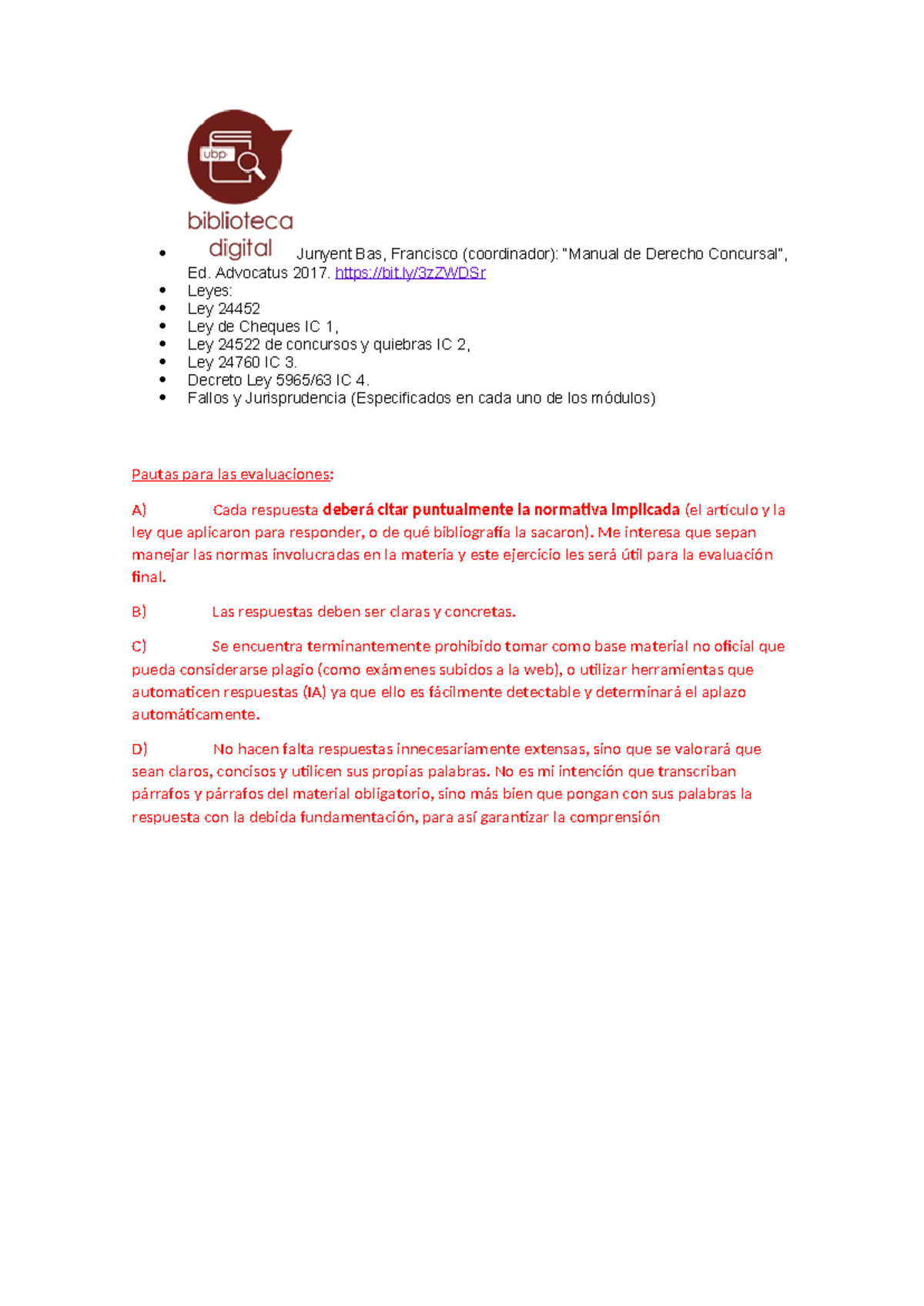 Bibliografia - Junyent Bas, Francisco (coordinador): “Manual de Derecho ...