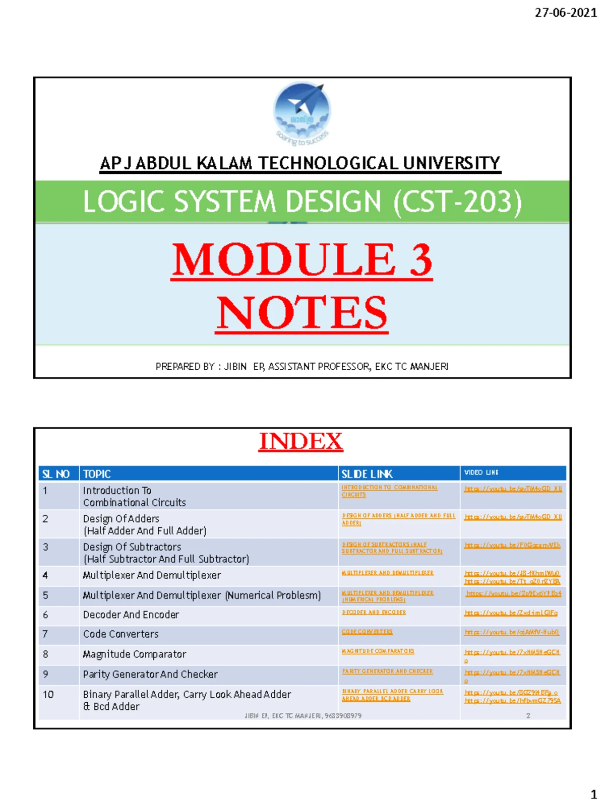 CST203 Logic System Design, December 2023 - 0800csT203L22to APJ ABDUL KALAM TECHNOLOGICAL B ...