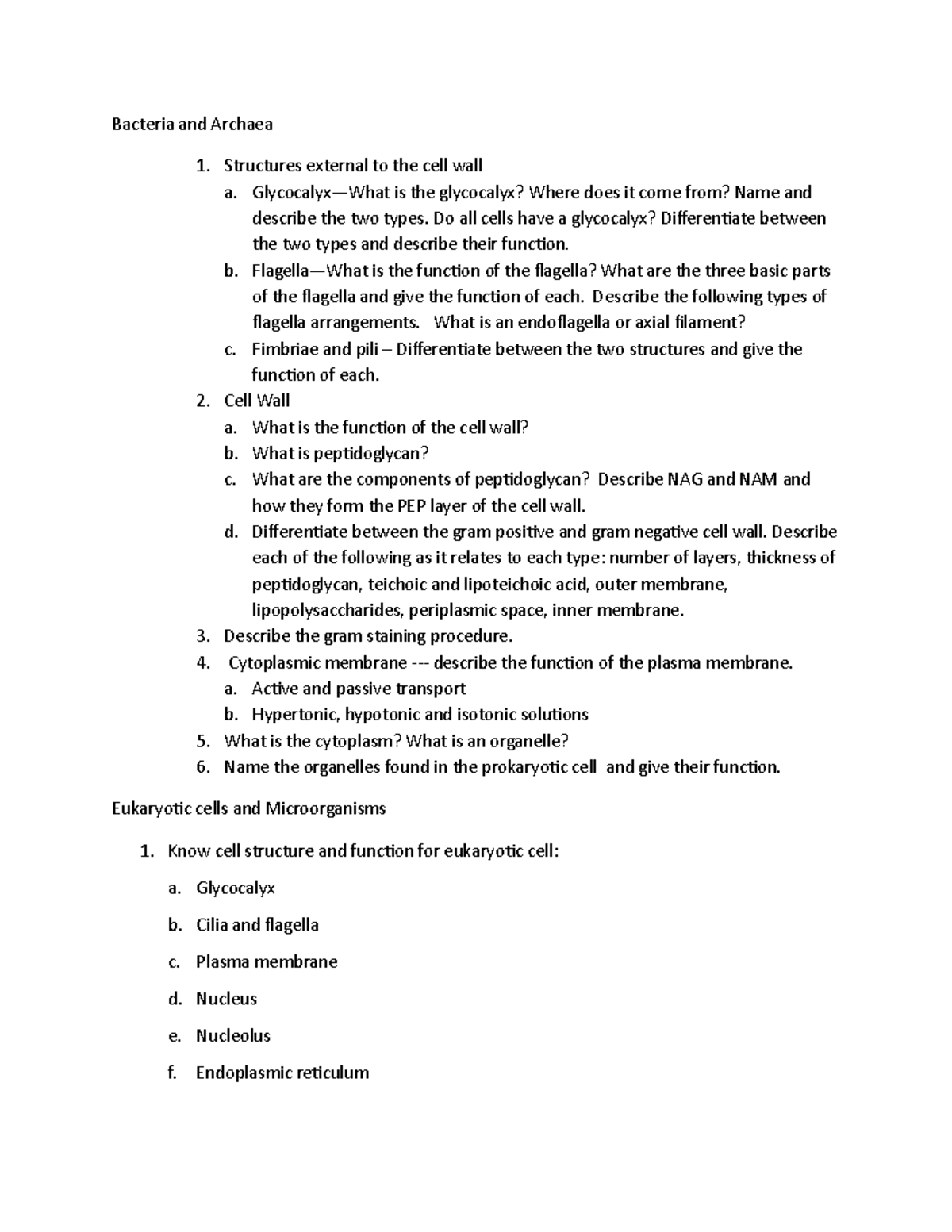 Final Exam Study Guide - Helpful practice materials - Bacteria and ...