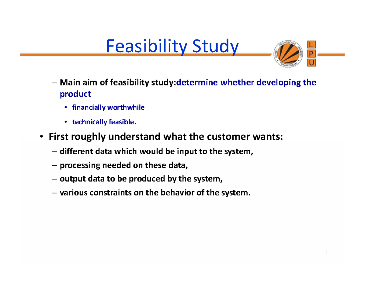 Sdlc - Feasibility Study – Main aim of feasibility study:determine ...