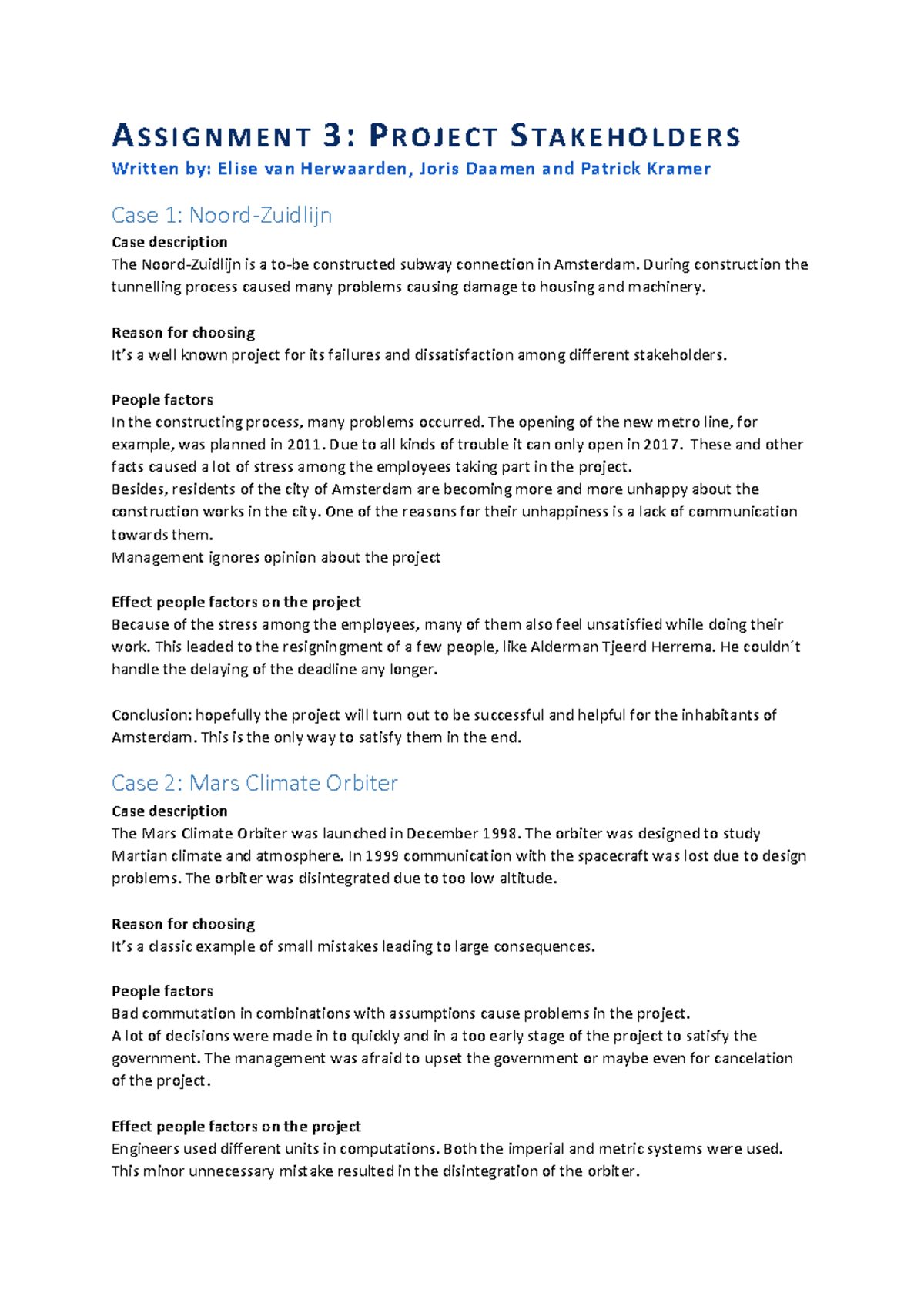 Compulsory declarations Project Management Basics, Assignment 3 ...